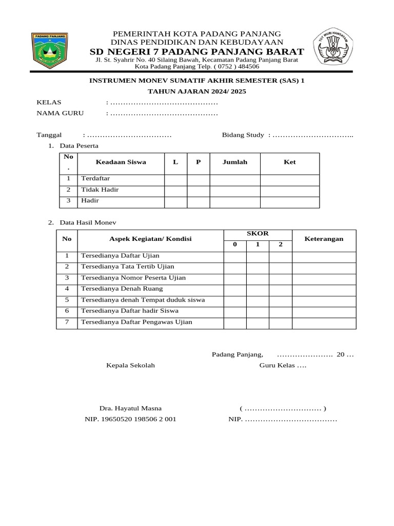 Instrumen Monev 2024 | PDF