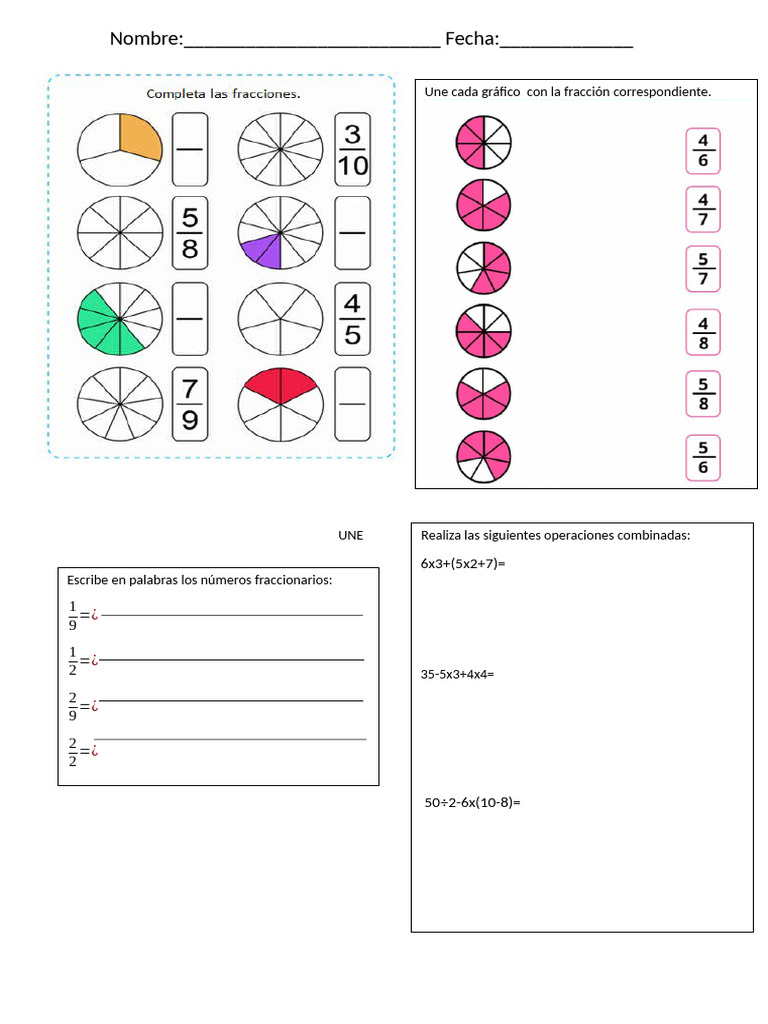 Actividades de Matematicas, Fracciones | PDF