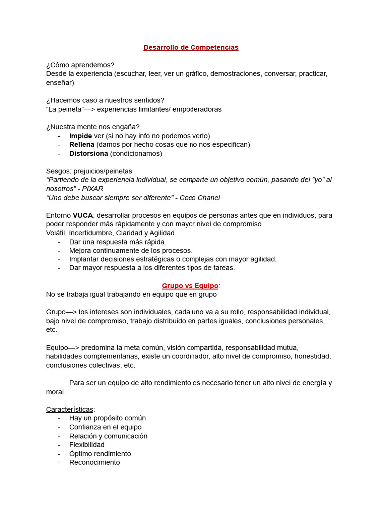 Desarrollo de Competencias | PDF | Motivacional | Motivación