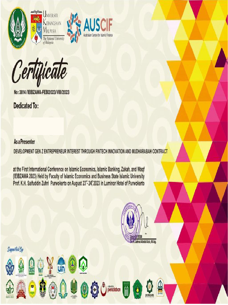 Sertifikat Presenter YUSRAN | PDF