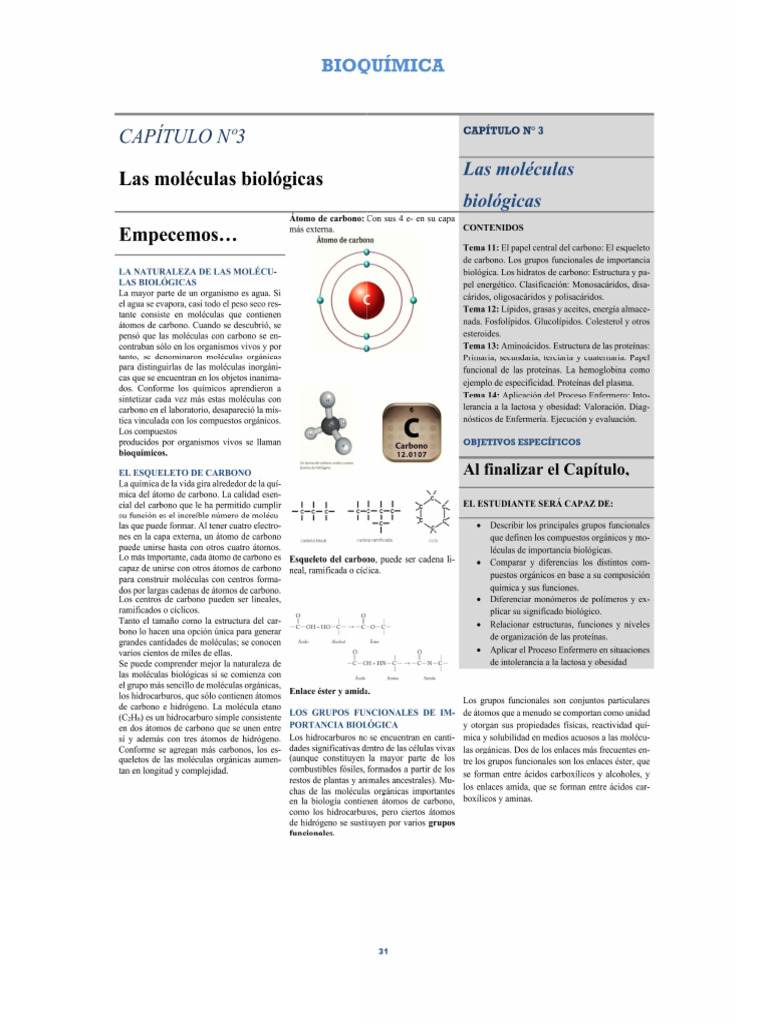 Cap3-Las Moléculas Biológicas-Javier Quiroga | PDF