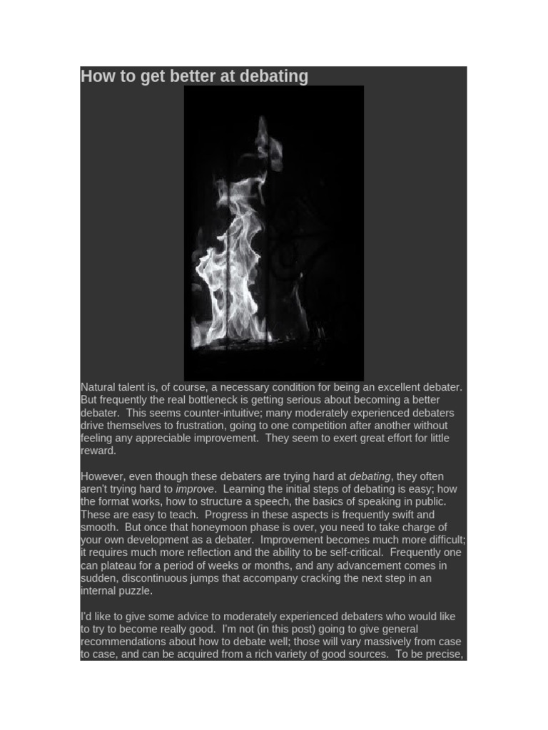 How To Get Better at Debating | PDF | Argument | Psychological Concepts