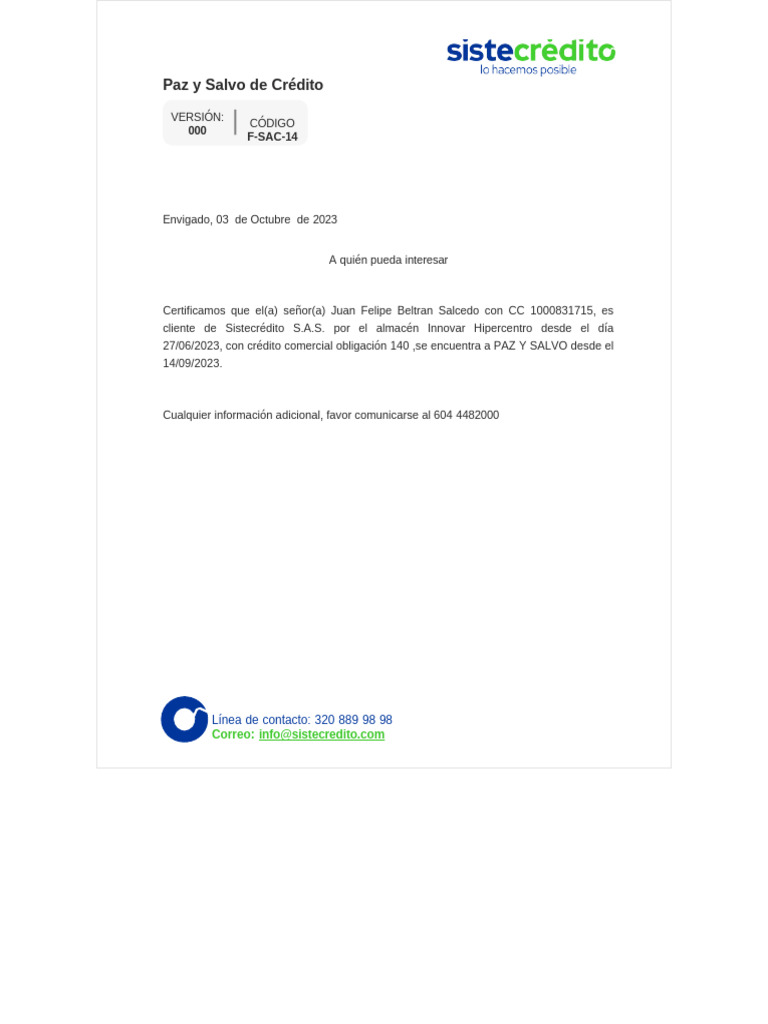 -PazYSalvo siste | PDF