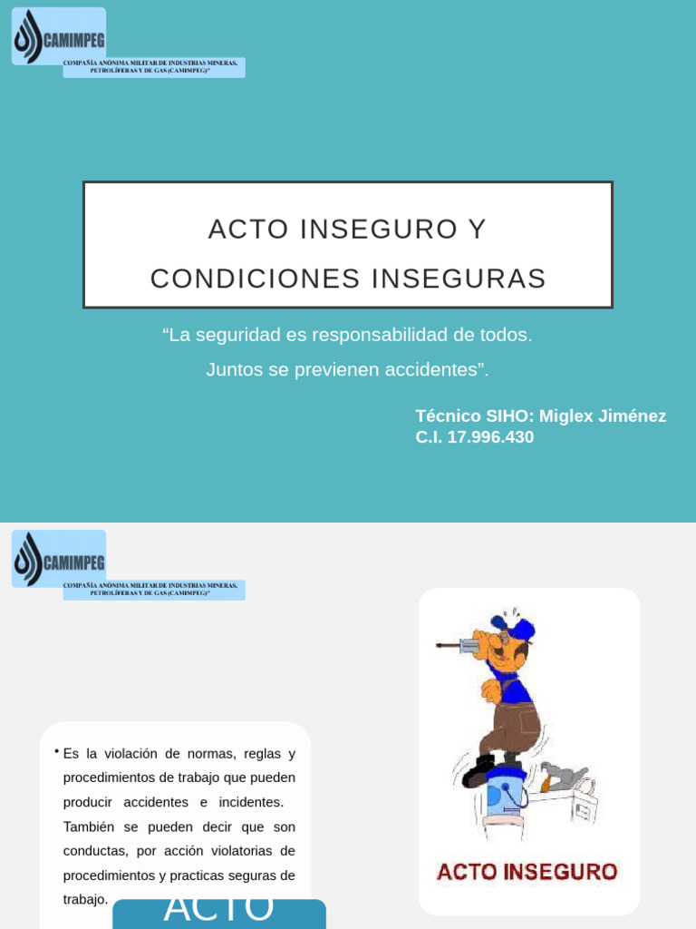 Acto Inseguro y Condiciones Inseguras | PDF