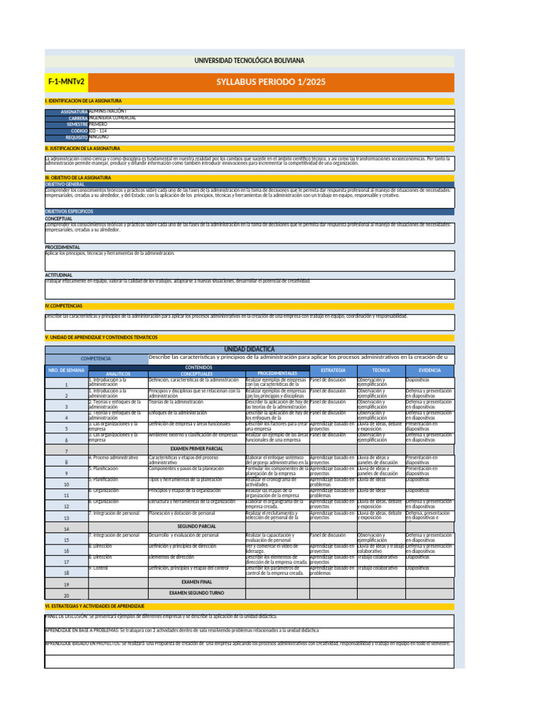 NFForm-Syllabus-1-MNT 1 2025 v2 2473 | PDF | Planificación | Aprendizaje