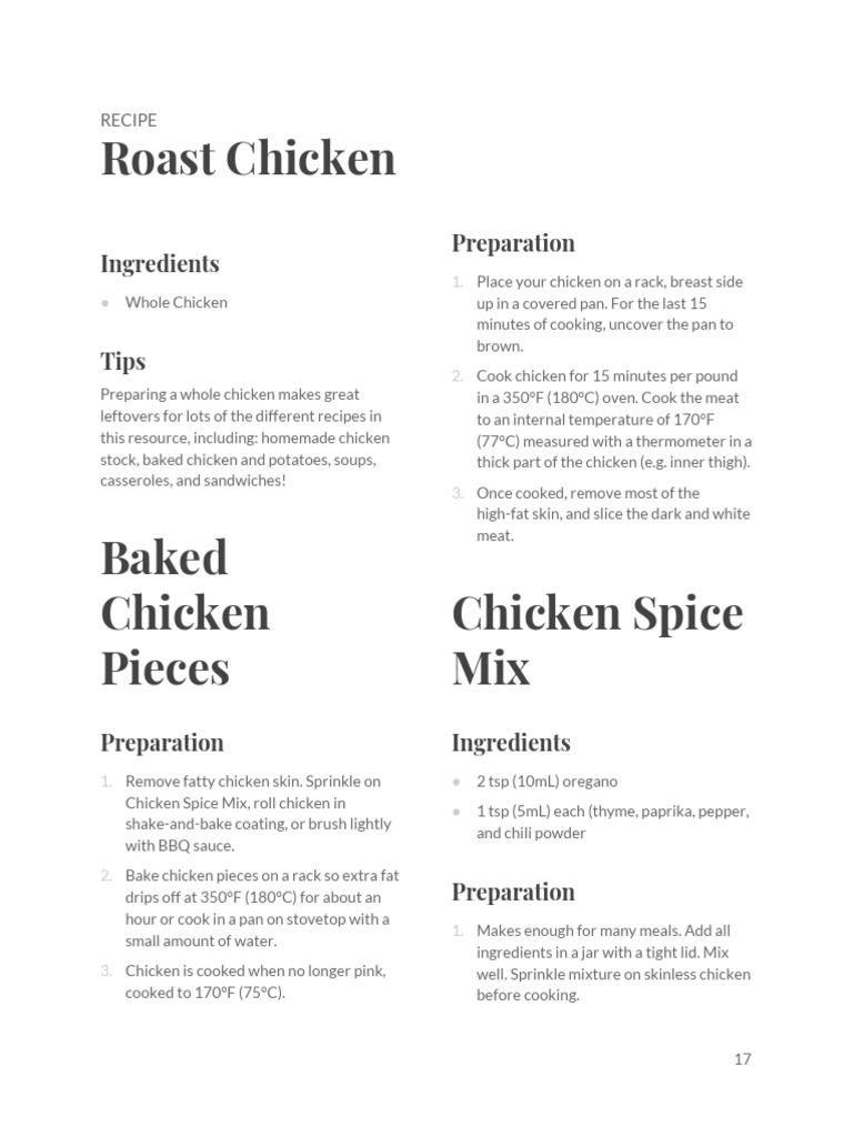 Easy Roast Chicken Recipe Guide | PDF
