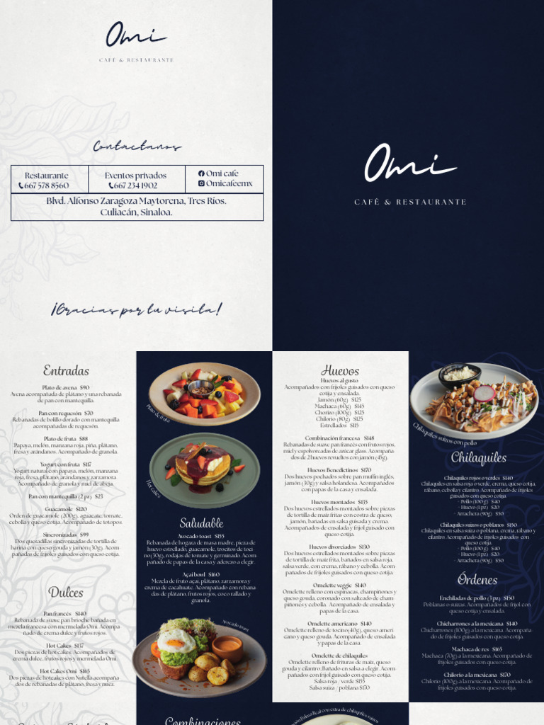 Menú Omi Café y Restaurante Culiacán | PDF | ensalada | café