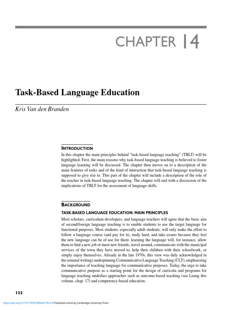 Chapter 14 Taskbased Language Education | PDF | Educational Assessment | Teachers