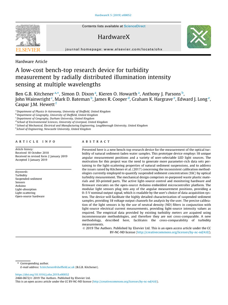A Low Cost Bench Top Research Device For Turbidity Measurement by ...