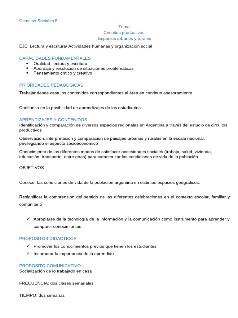 Ciencias Sociales 5 Circuito Prod Con Mapa Modificado | PDF | Leche | Panes