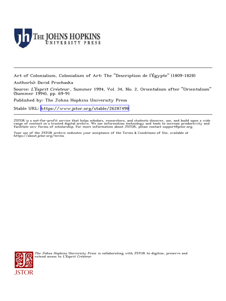 Prochaska ArtColonialismColonialism 1994 | PDF | Orientalism | Egypt