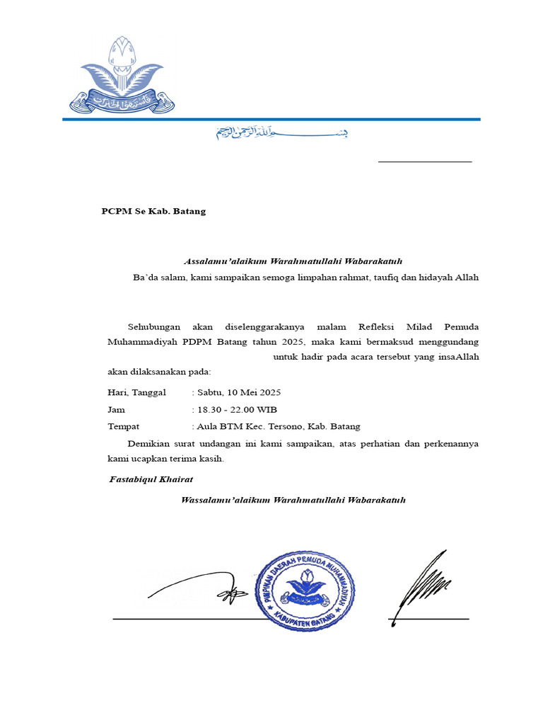 Undangan Refleksi (PCPM) | PDF