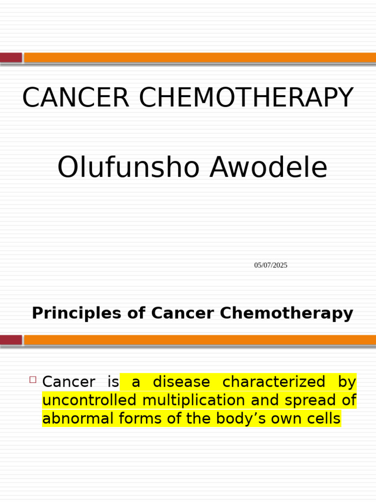 Cancer Chemotherapy | PDF | Cancer | Chemotherapy