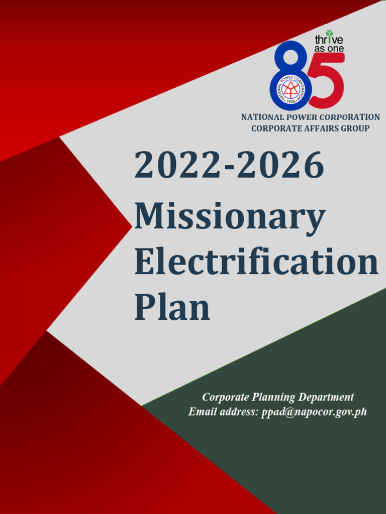 2022-2026 Missionary Electrification Plan | PDF | Electrical Grid ...