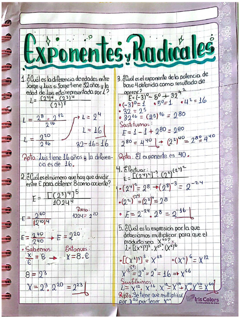 Matematica Exponentes y Radicales | PDF
