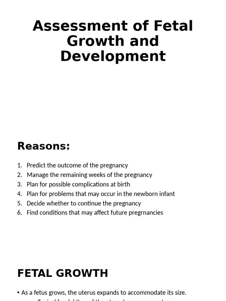 Assessment of Fetal Growth and Development | PDF | Pregnancy ...