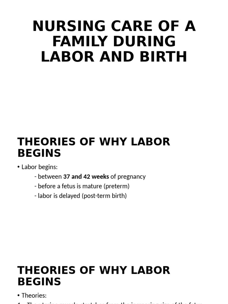 Nursing Care of A Family During Labor and | PDF | Skull | Childbirth