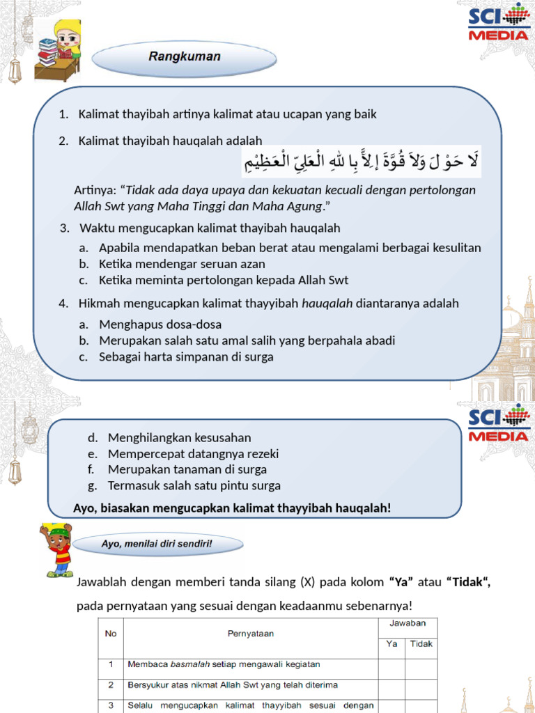 Akidah Akhlak Kelas 5 Bab 1 PEL 3 | PDF