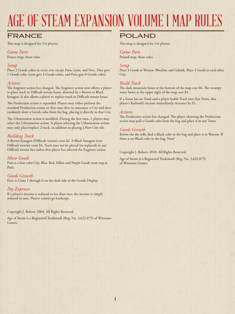 Age of Steam - Exp Vol I - 01. Rules v3 | PDF