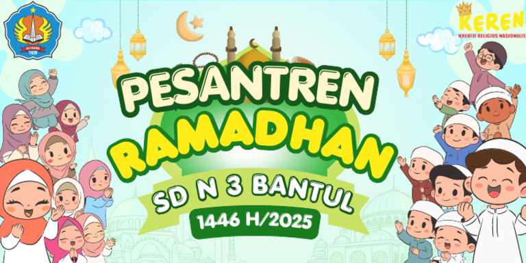 Biru Ilustratif Spanduk Acara Sekolah Pesantren Kilat Sanlat Ramadhan ...