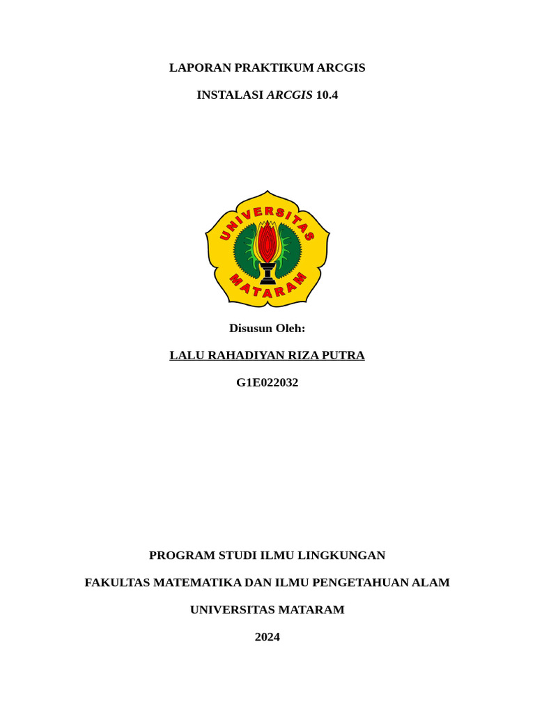 1 - LAPORAN PRAKTIKUM GIS - Lalu Rahadiyan Riza Putra - G1E022032-1 | PDF