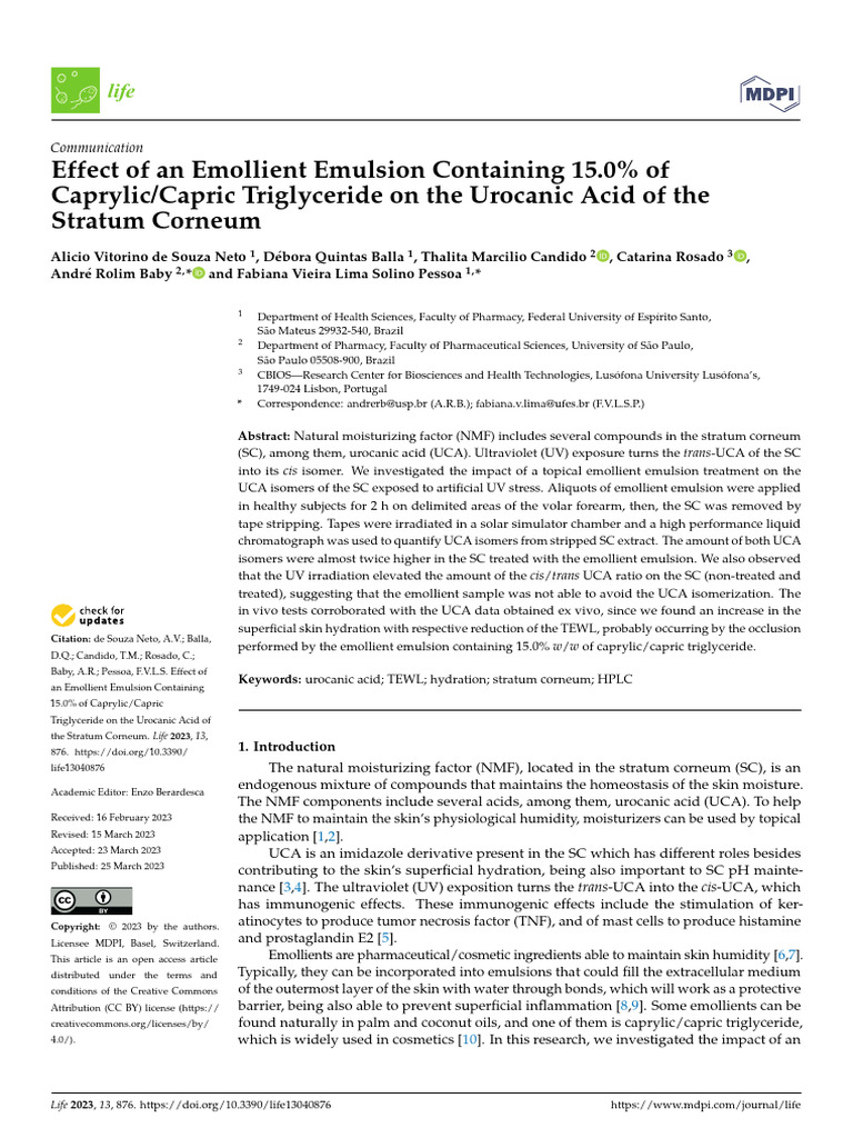 Effect of An Emollient Emulsion Containing 150 of | PDF | High ...