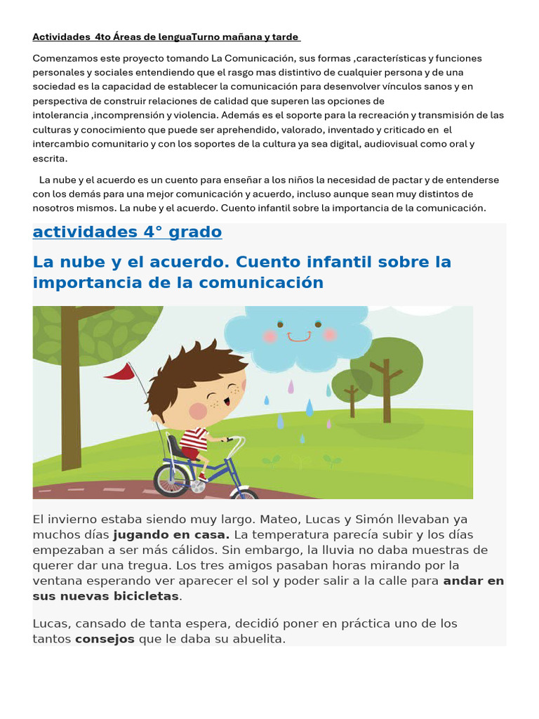 Actividades 4to Lengua Gustavo2025 | PDF | Comunicación