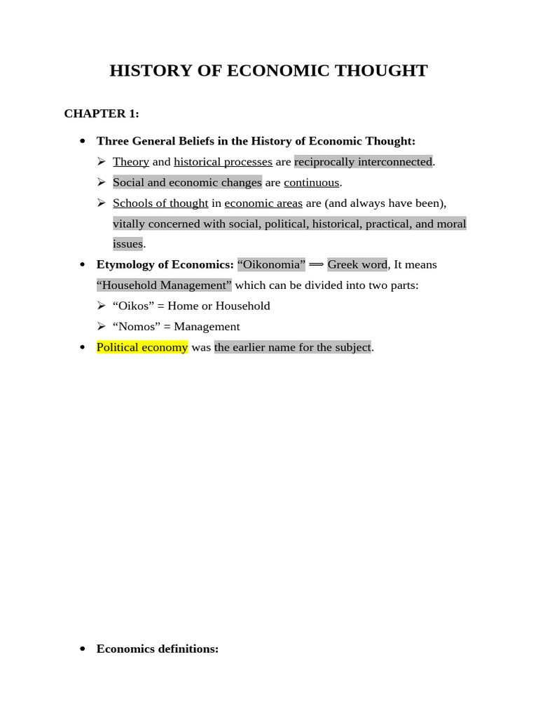 History of Economic Thought | PDF | Economics | Mercantilism
