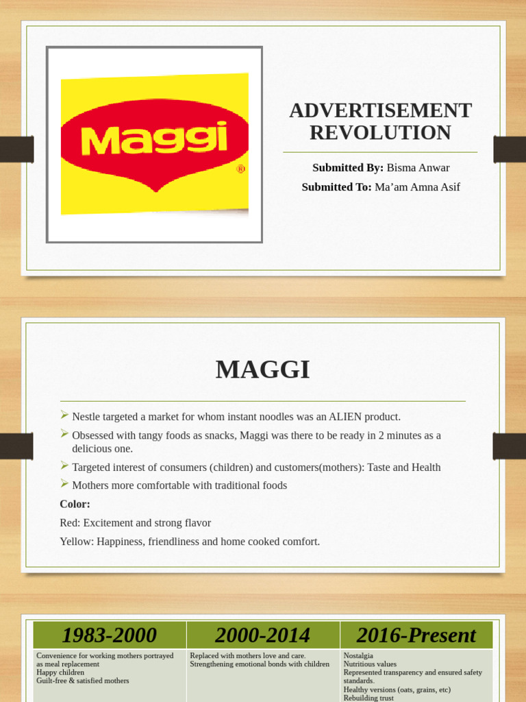ADVERTISEMENT REVOLUTION Maggi | PDF
