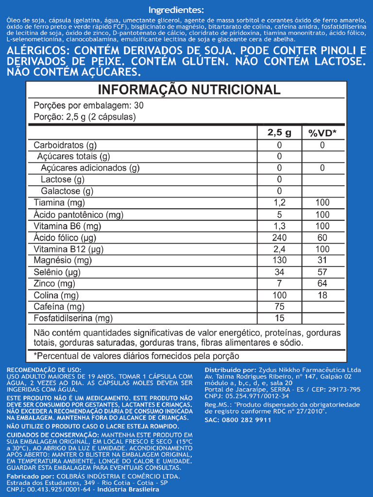 Informacao Nutricional Gaballon COG | PDF