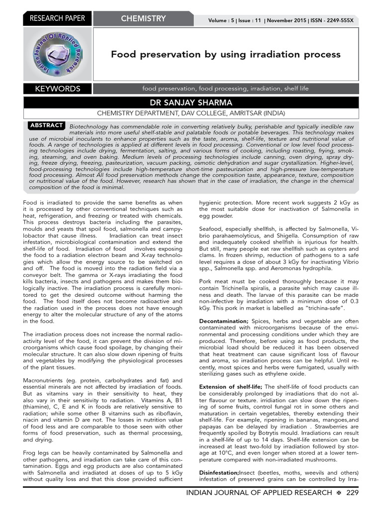 2015 Food Preservation by Using Irradiation Process | PDF | Food ...