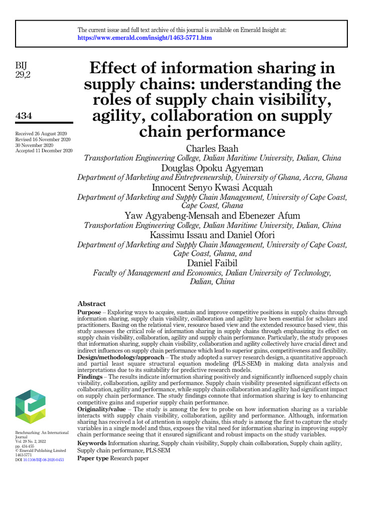 Baah, C., Agyeman, D. O., Acquah, I. S. K., Agyabeng-Mensah, Y., Afum ...