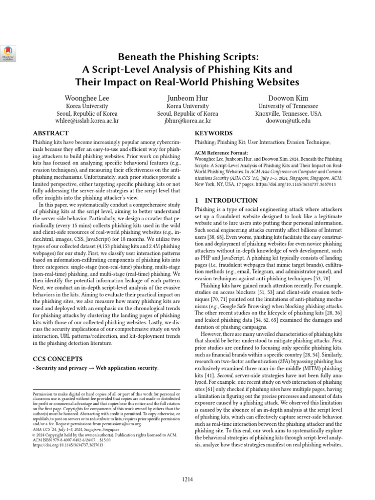 Beneath The Phishing Scripts AScript-Level Analysis of Phishing Kits ...