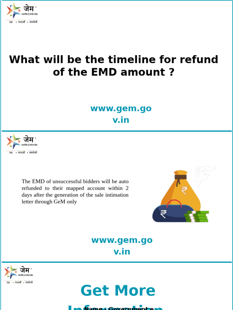 What Will Be The Timeline For Refund of The EMD Amount | PDF