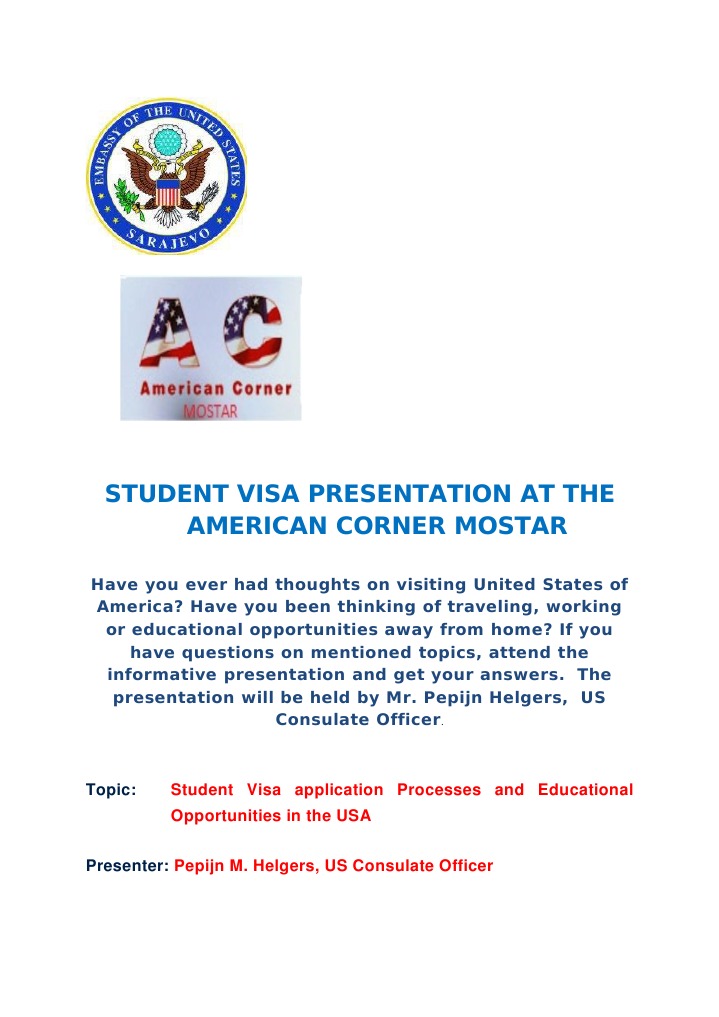 Student Visa Info Session in Mostar | PDF