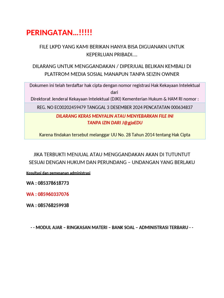 Penting Di Baca Dulu... !!! | PDF