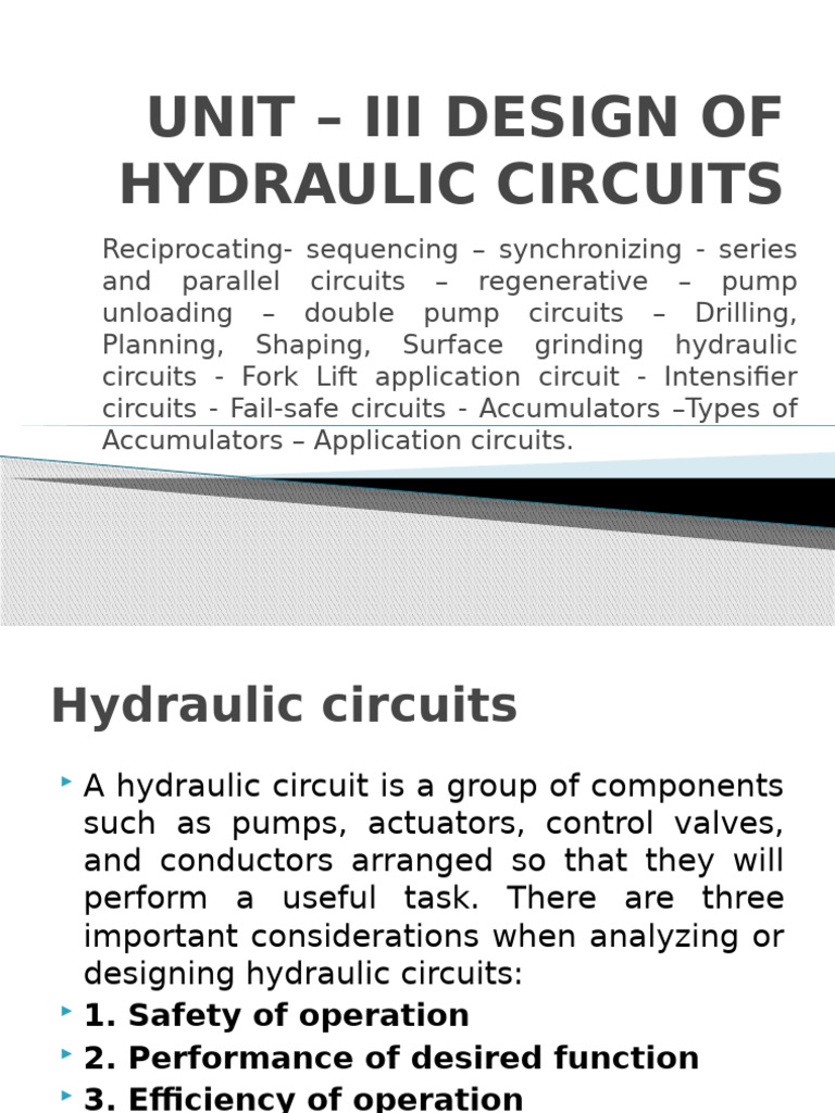 Unit3 Design of Hydraulic Circuits | PDF