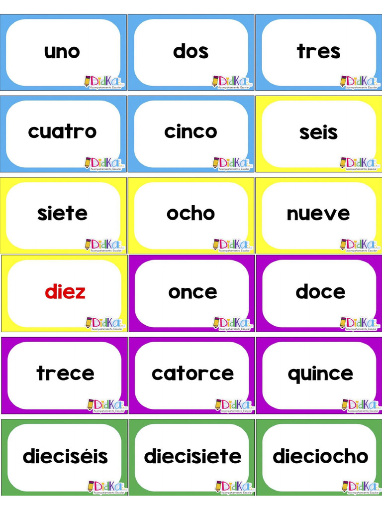 Memorama Números | PDF