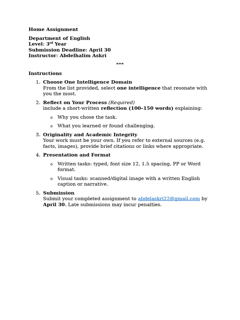 Instructions For The Home Assignment 2 | PDF