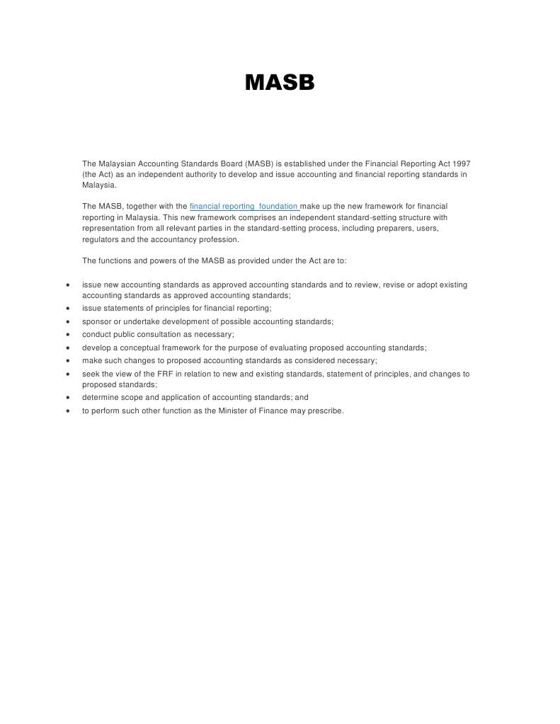 MASB | Accounting | Profession