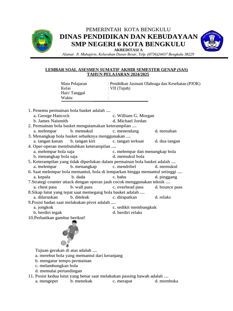 Soal Sas Tahun Kelas Vii 2025 | PDF