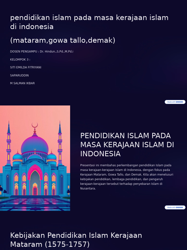 Pendidikan Islam Pada Masa Kerajaan Islam Di Indonesia | PDF