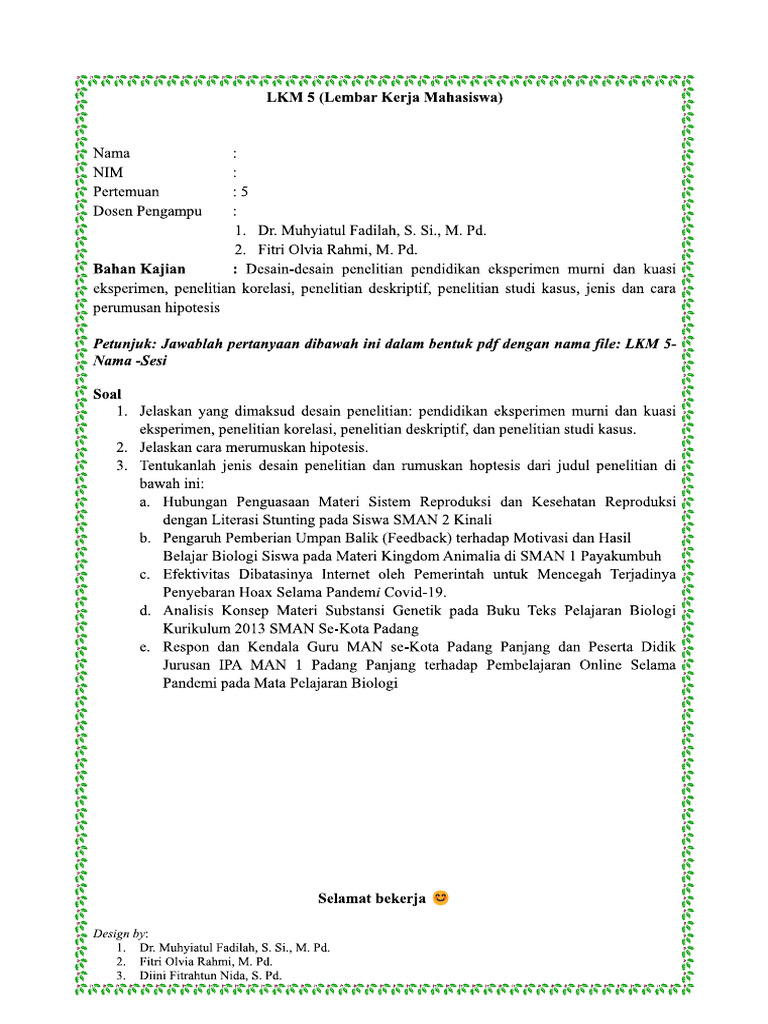 LKM 5 - Statistik Untuk Pendidikan | PDF