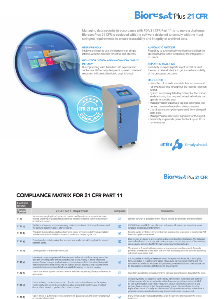 Brochure Bioreset Plus 21 CFR Part 11 ENG 3 | PDF | Password | Identity ...