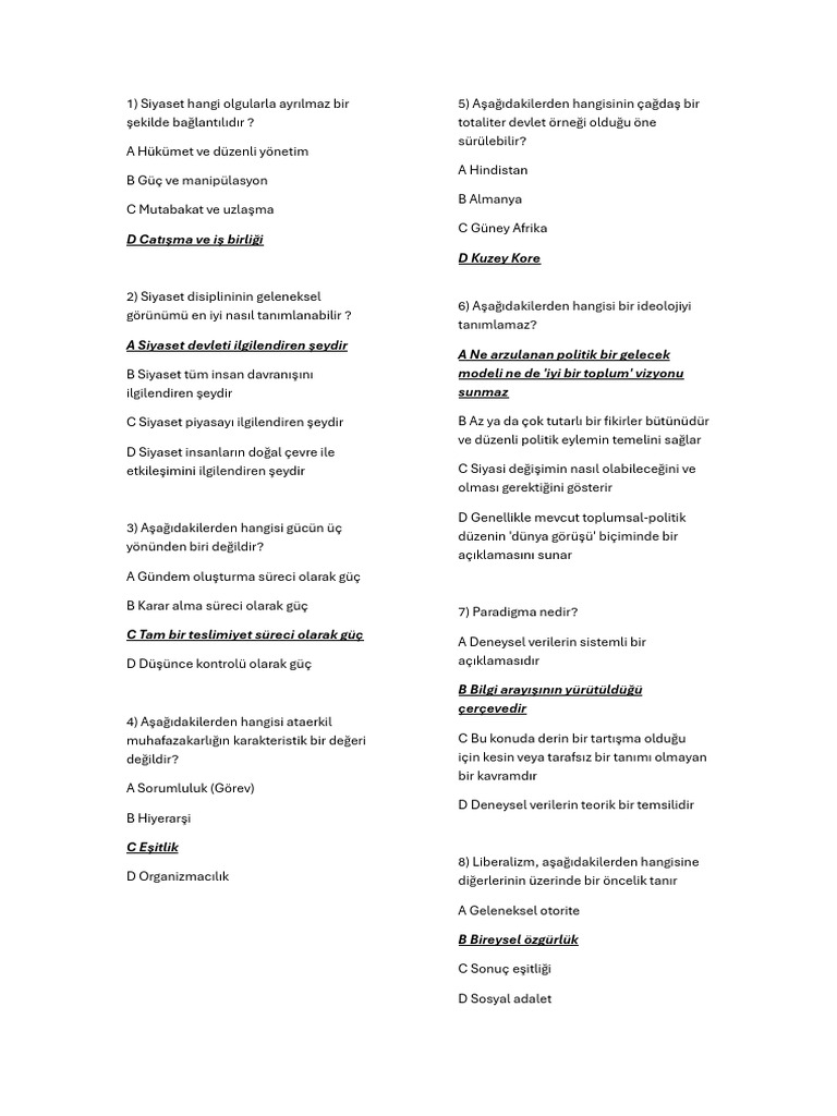 Siyaset Soruları | PDF