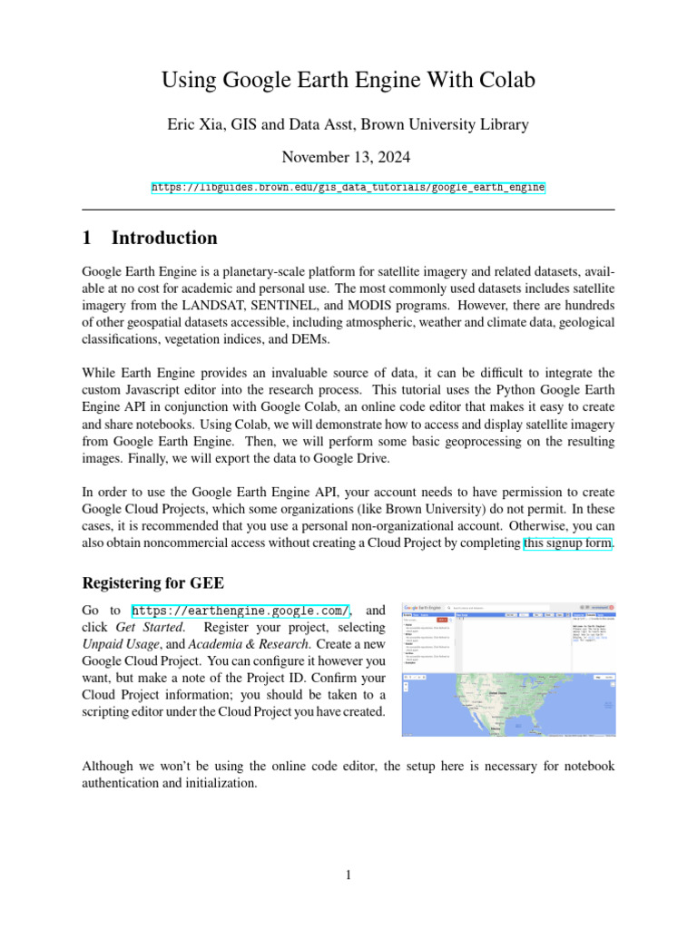 Using Google Earth Engine With Colab | PDF | Light | Satellite Imagery