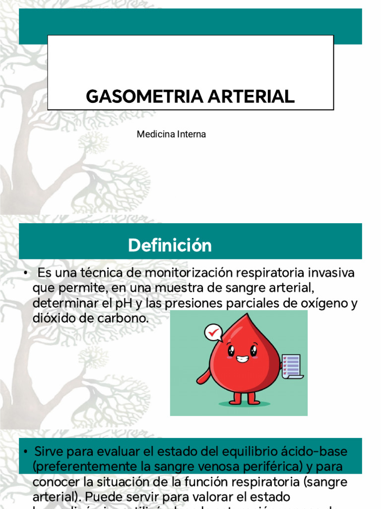 Gasometría Arterial: Parámetros y Técnica | PDF