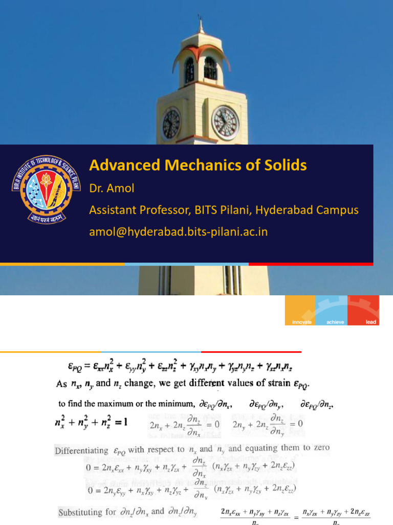 Lecture 8 - Strain and Deformation Analysis | PDF | Physics | Physical ...