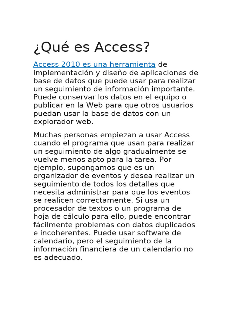 Qué es Access | PDF | Bases de datos | Archivo de computadora