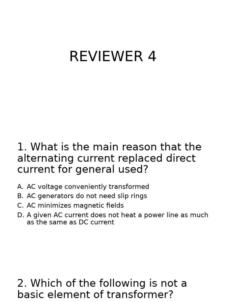 Reviewer 4 | PDF | Transformer | Alternating Current